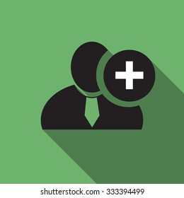 Plus Sign Black Man Silhouette Icon Stock Vector (Royalty Free ...
