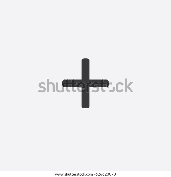 Plus Sign Icon Silhouette Vector Illustration Stock Vector (Royalty ...
