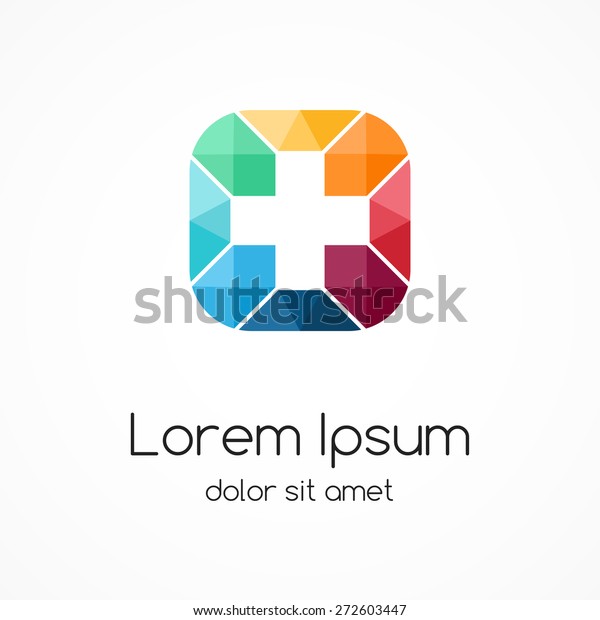 Plus sign logo template. Medical healthcare hospital symbol. Abstract ...