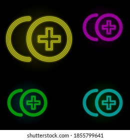 Plus Sign Neon Color Set Icon Stock Vector (Royalty Free) 1855799641 ...