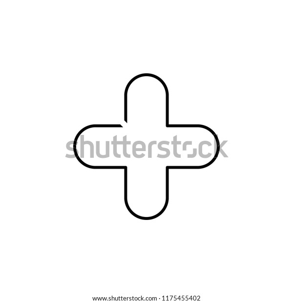 Plus Sign Outline Icon Stock Vector (Royalty Free) 1175455402