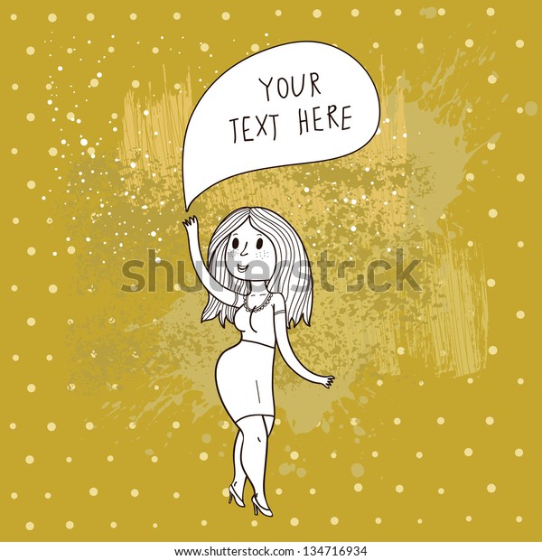 Plus Size Girl Vector Cartoon Beautiful Stock Vector (Royalty Free ...