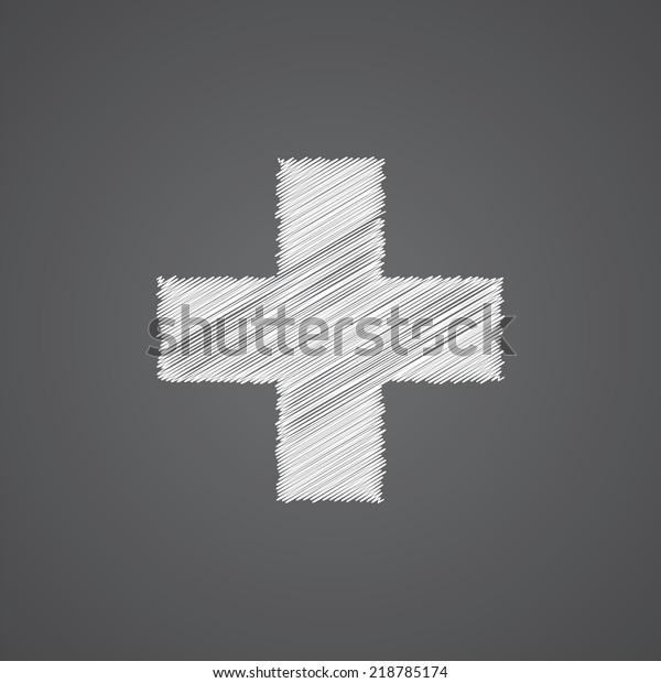 Plus Sketch Logo Doodle Icon Isolated Stock Vector (Royalty Free ...