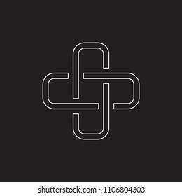 Plus Symbol Lines Art Design Logo Stock Vector (Royalty Free ...
