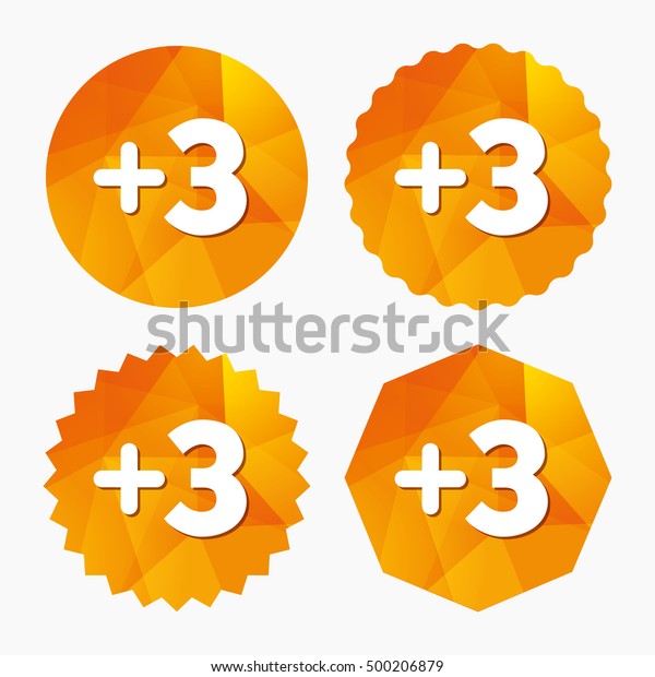 Plus Three Sign Add Three Symbol Stock Vector (Royalty Free) 500206879 ...