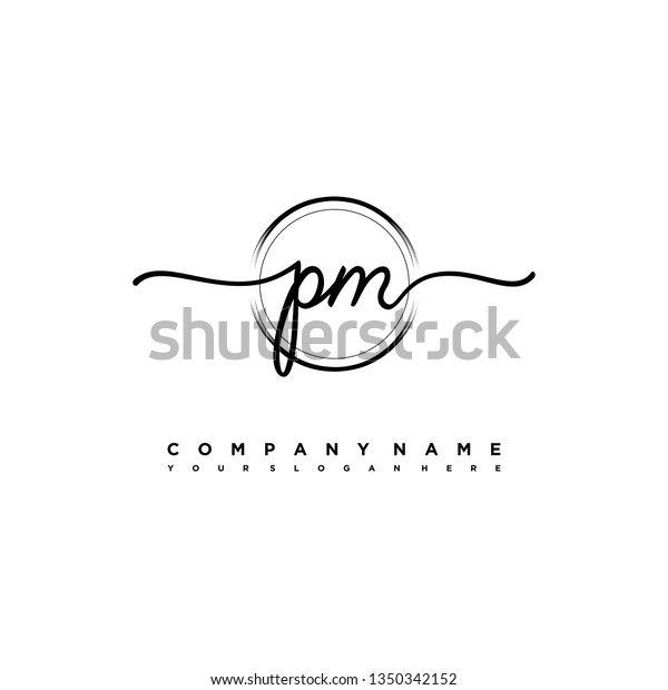 Pm Initial Signature Logo Handwriting Logo Stock Vector (Royalty Free ...