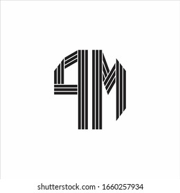 Pm Logo Monogram Outline Style Linked Stock Vector (Royalty Free ...