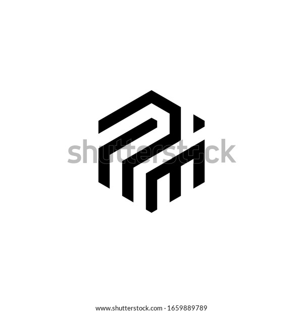 Vektor Stok Pmi Pm Letter Logo Design Polygon (Tanpa Royalti ...