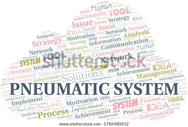 Pneumatic System Typography Vector Word Cloud Stock Vector (Royalty ...