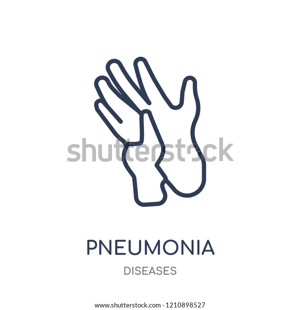 Pneumonia Icon Pneumonia Linear Symbol Design Stock Vector (Royalty ...