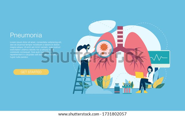 Pneumonia Vector Illustration Concept Template Background Stock Vector ...