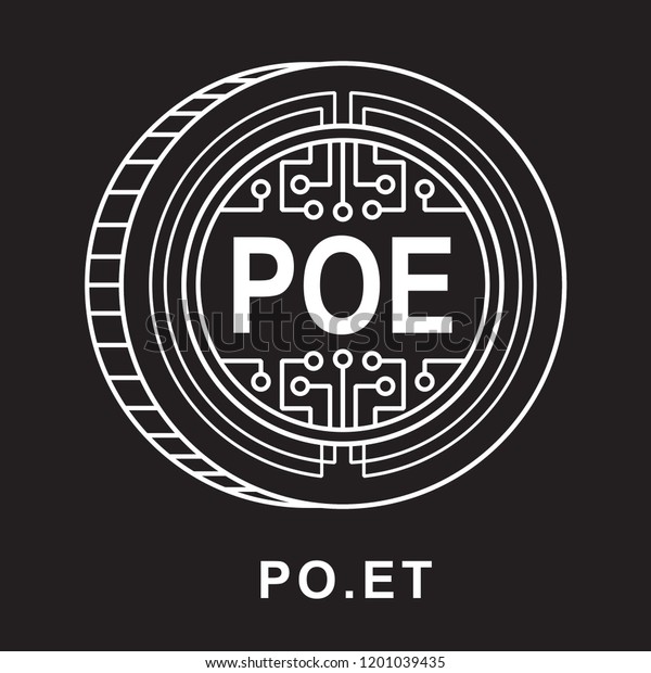 Po Coin Cryptocurrency Icon Black Background Stock Vector (Royalty Free ...