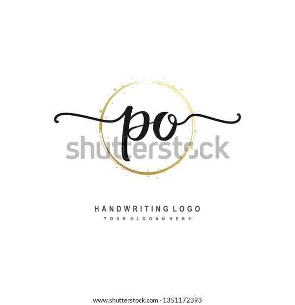 Po Initial Signature Logo Handwriting Logo Stock Vector (Royalty Free ...