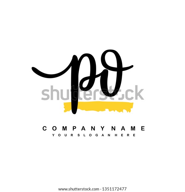 Po Initial Signature Logo Handwriting Logo Stock Vector (Royalty Free ...