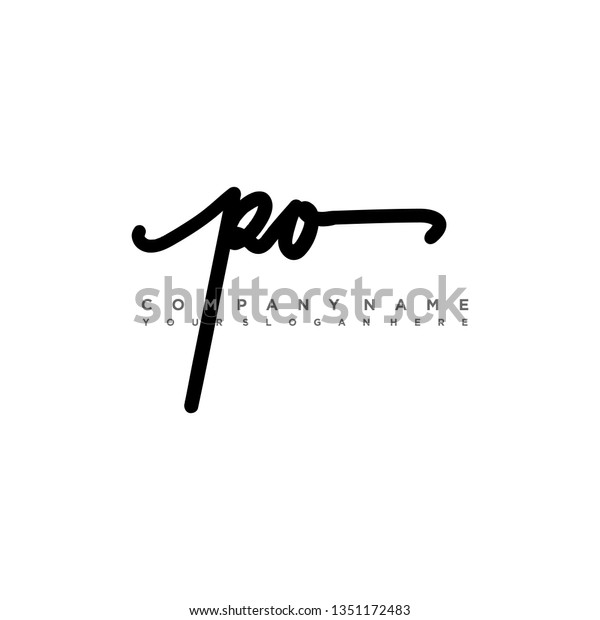Po Initial Signature Logo Handwriting Logo Stock Vector (Royalty Free ...