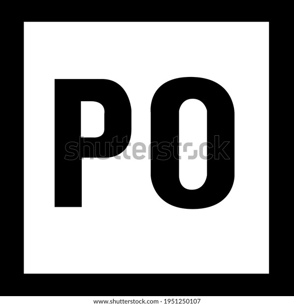 Po Text Frame Black White Symbol Stock Vector (Royalty Free) 1951250107 ...