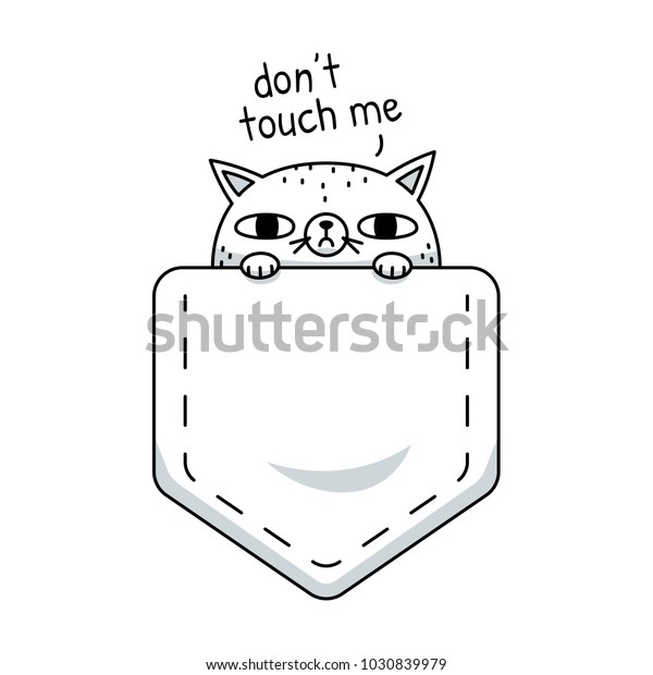 Pocket Cat Funny Illustration Cat That Stock Vector (Royalty Free ...