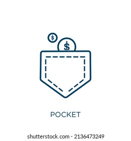 Pocket Icon Thin Linear Pocket Outline Stock Vector (Royalty Free ...