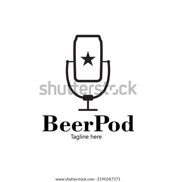 Podcas Logo Mic Combination Beer Can Stock Vector (Royalty Free ...