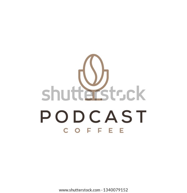 Podcast Coffee Logo Design Stock Vector (Royalty Free) 1340079152 ...