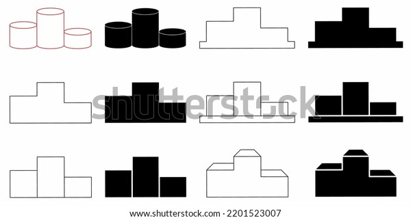 Podium Icon Set Isolated On White Stock Vector (Royalty Free ...