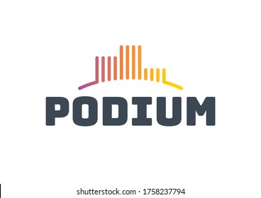 Podium Logo Thin Lines Attractive Gradient Stock Vector (Royalty Free ...