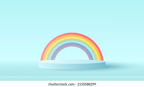 Podium Platform Show Product Rainbow On Stock Vector (Royalty Free ...