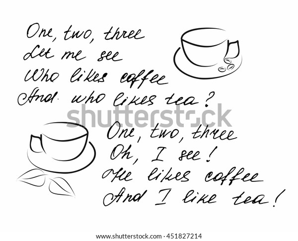 Poem About Coffee: vector de stock (libre de regalías) 451827214 ...