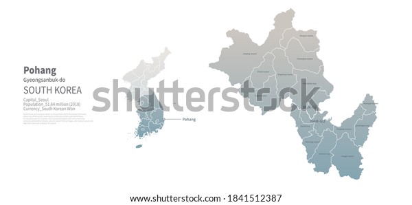 Pohang Map City Map Vector South Stock Vector (Royalty Free) 1841512387 ...
