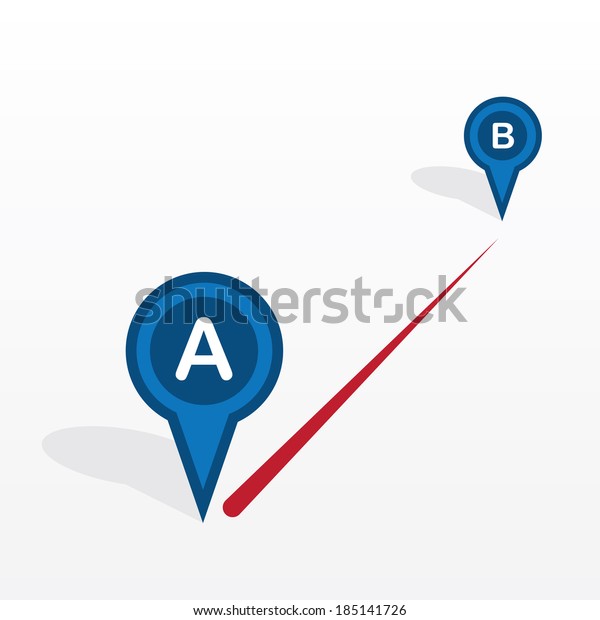 Point Point B Connecting Red Line Stock Vector (Royalty Free) 185141726 ...