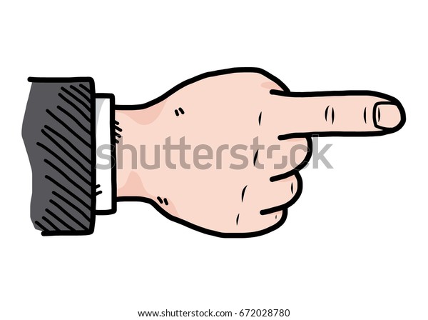 Point Finger Cartoon Vector Illustration Hand Stock Vector (Royalty ...