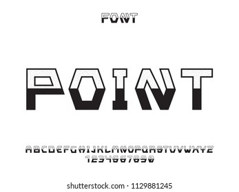 Point Font Vector Alphabet Letters Numbers Stock Vector (Royalty Free ...