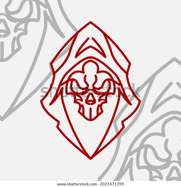 Point Skull Design Template Line Art Stock Vector (Royalty Free ...
