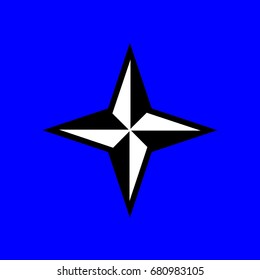 Four Point Blue Star Icon Vector Stock Vector (Royalty Free) 1318066589 ...