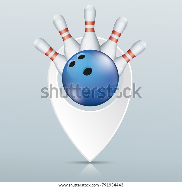 Pointer Blue Bowling Ball Pins Gray Stock Vector (Royalty Free ...