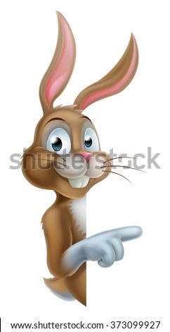 Pointing Cartoon Easter Bunny Rabbit Stock Vector (Royalty Free ...
