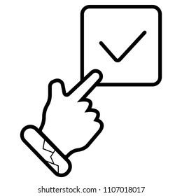 Pointing Finger Check Mark Icon Stock Vector (Royalty Free) 1107018017 ...
