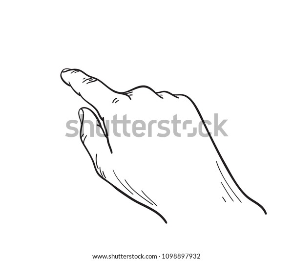 Pointing Finger Hand Drawn Sketch Human Stock Vector (Royalty Free ...