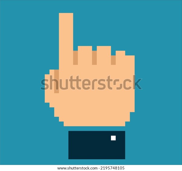 Pointing Finger Pixel Art Icon Isolated Stock Vector (Royalty Free ...