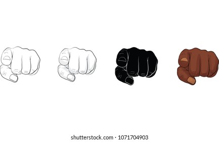 Pointing Finger Signal Hand Signal Vector Stock Vector (Royalty Free ...