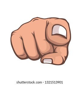 Cartoon Hand Pointing Finger Knuckles Front Stock Vector (Royalty Free ...