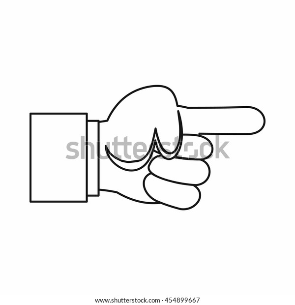 Pointing Hand Gesture Icon Outline Style Stock Vector (Royalty Free ...