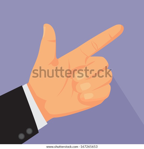 Pointing Hand Sign Illustration Vector Design Stock Vector (Royalty ...