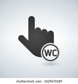Pointing Hand Wc Sign Circle Vector Stock Vector (Royalty Free ...