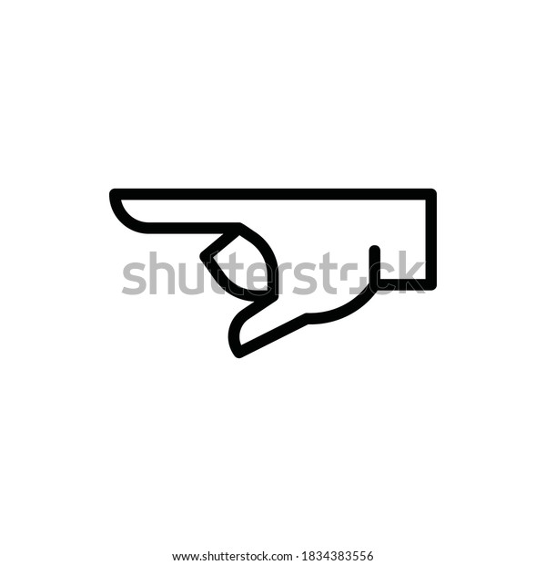 Pointing Left Hand Sign Icon Logo Stock Vector (Royalty Free ...