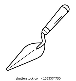 Pointing Trowel Vector Outline Icon Isolated Stock Vector (Royalty Free ...