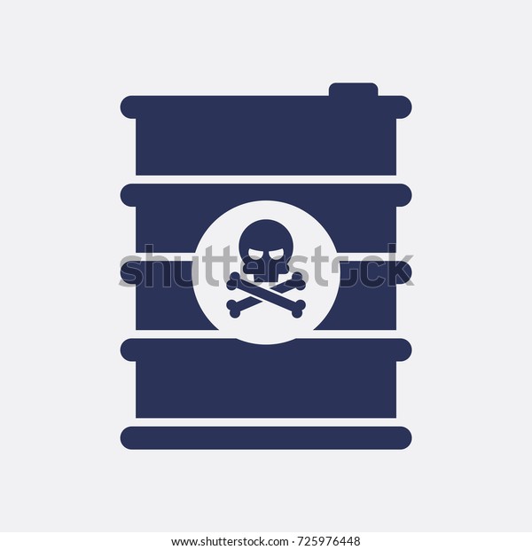 Poison Barrel Metal Icon Flat Graphic Stock Vector (Royalty Free ...