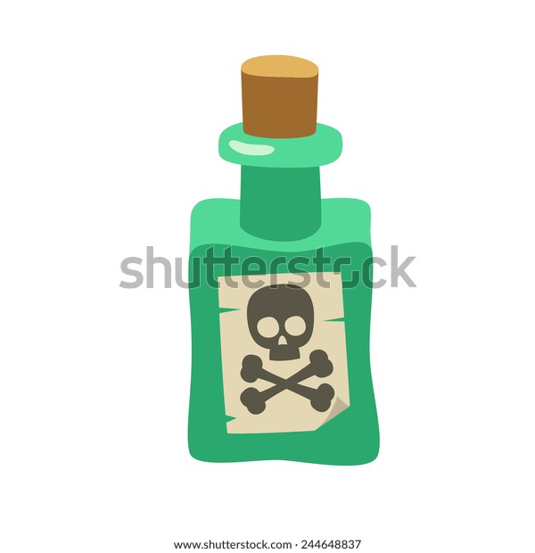 Poison Green Bottle Crossbones Label Cartoon Stock Vector (Royalty Free ...