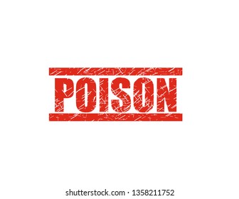 Poison Red Stamp: vector de stock (libre de regalías) 1358211752 ...