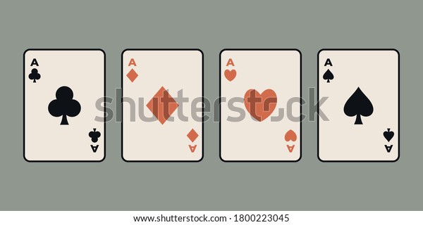 Poker Card Ace Design Set Ace Stock Vector (Royalty Free) 1800223045 ...